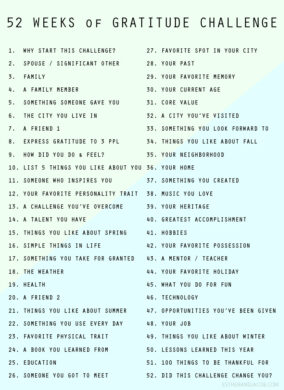 52 Weeks of Gratitude Challenge to Bring More Joy into Your Life ...